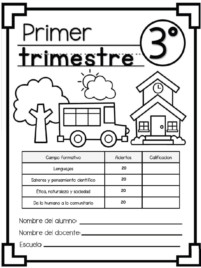 EXAMEN Primer Trimestre 3er Grado | PDF