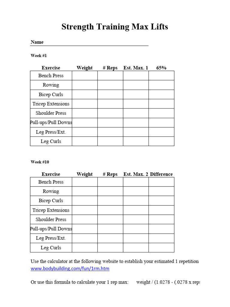 Max Lifts | PDF