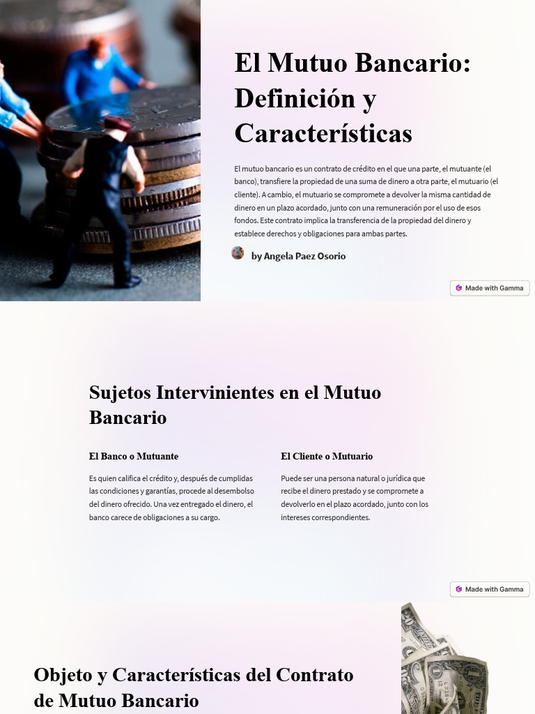 El Mutuo Bancario Definicion y Caracteristicas | PDF | Bancos | Sector ...