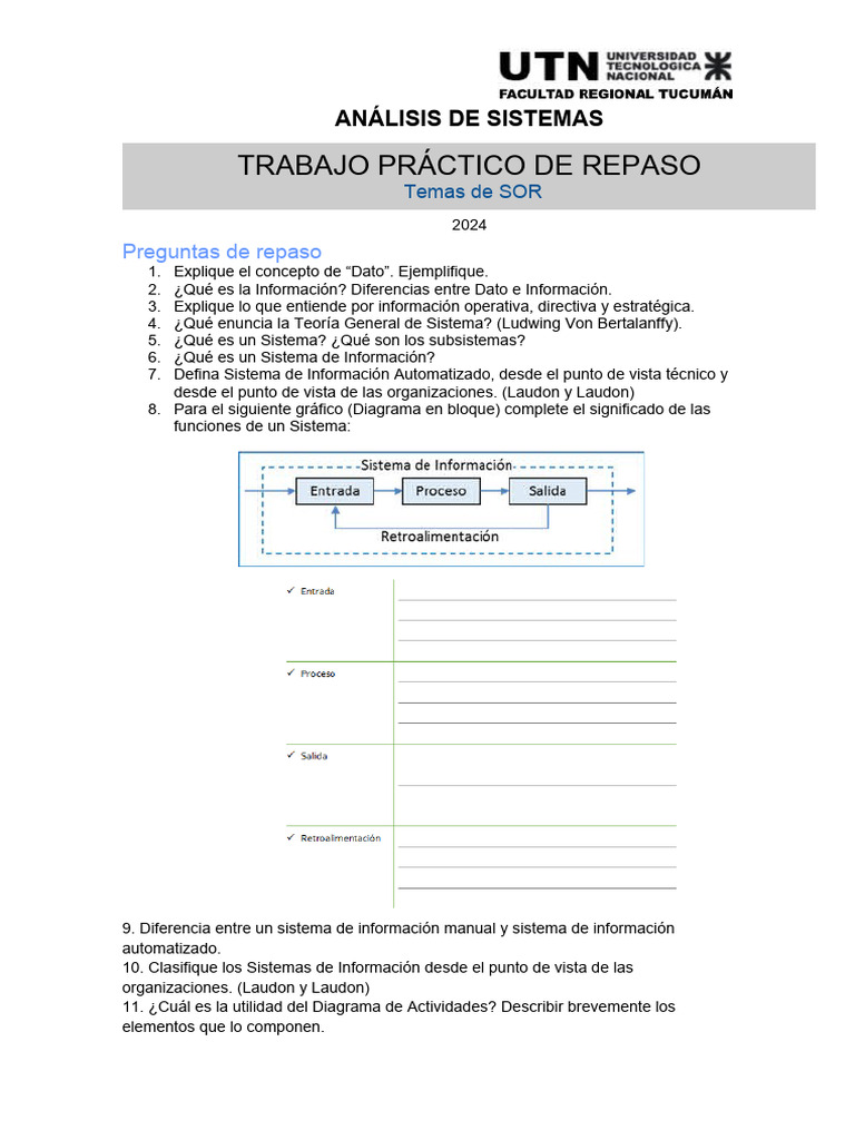 Enunciado TP de Repaso 2024 | PDF | Sistema de informacion | Economias