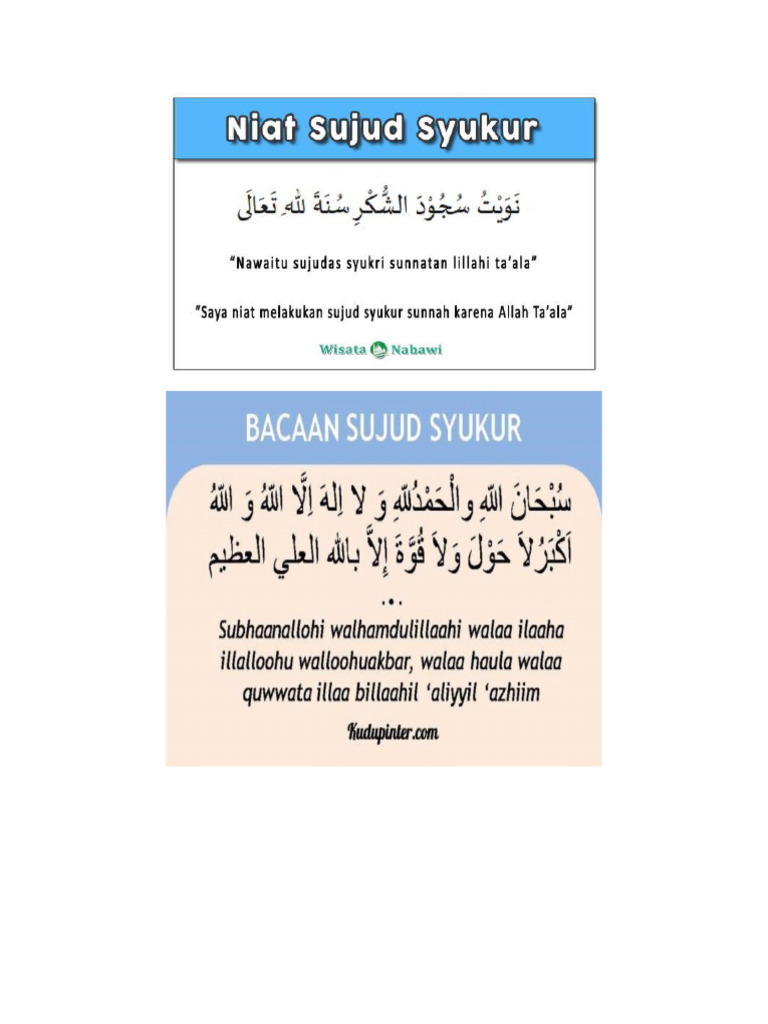 Niat Sujud Syukur | PDF