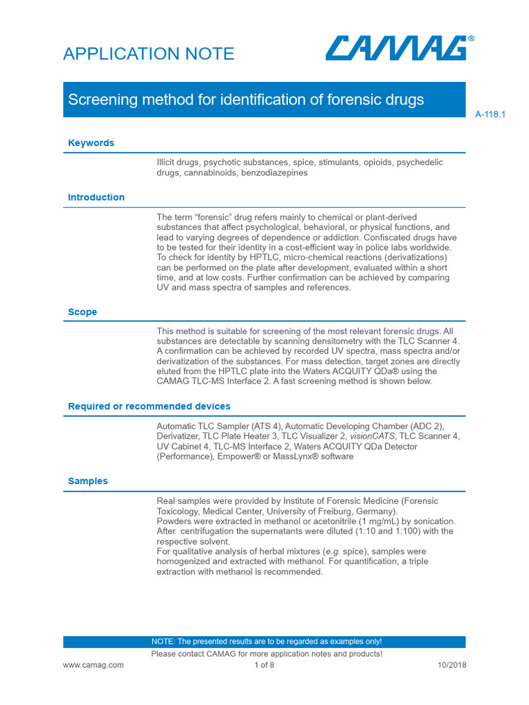 Camag App Note Supplied | PDF | Thin Layer Chromatography ...