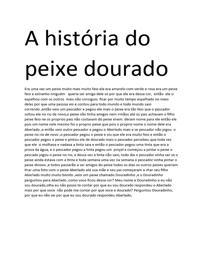 A história do peixe Dourado | PDF
