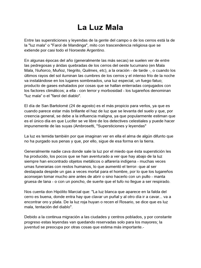 La Luz Mala | PDF