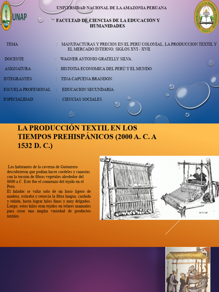 Manufacturas y Economia Colonial | PDF | Textiles | Perú