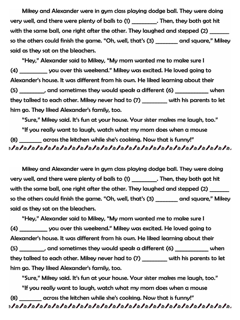 G2 Cloze Competition | PDF