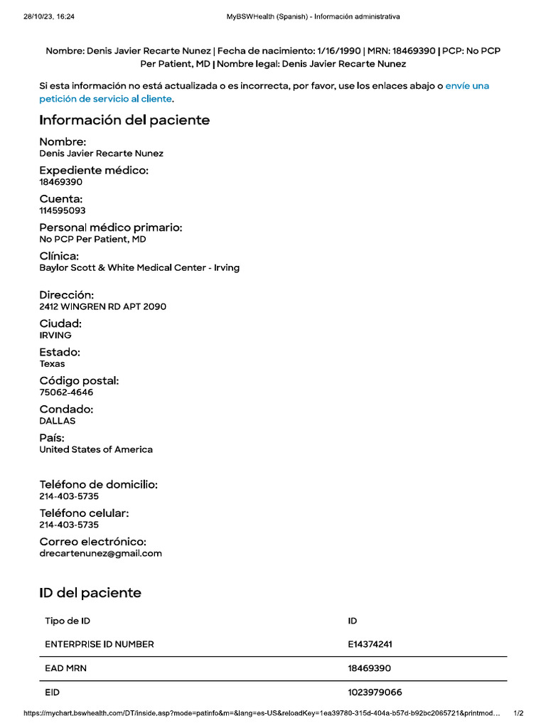Perfil Medico | PDF Perfil Medico | PDF