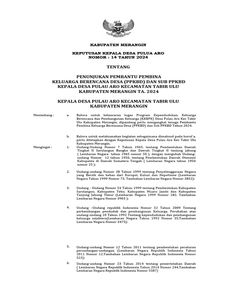 SK PPKBD Pulau Aro PRINT | PDF