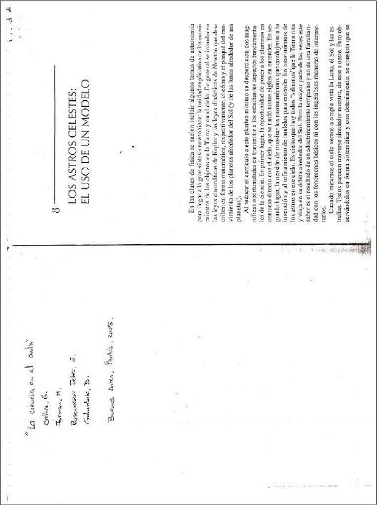 Gellon - Los Astros Celestes, El Uso de Un Modelo | PDF