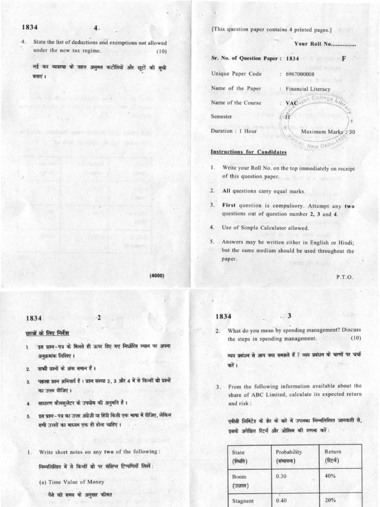 VAC Financial Literacy Semester 2nd | PDF | Taxes | Government Finances