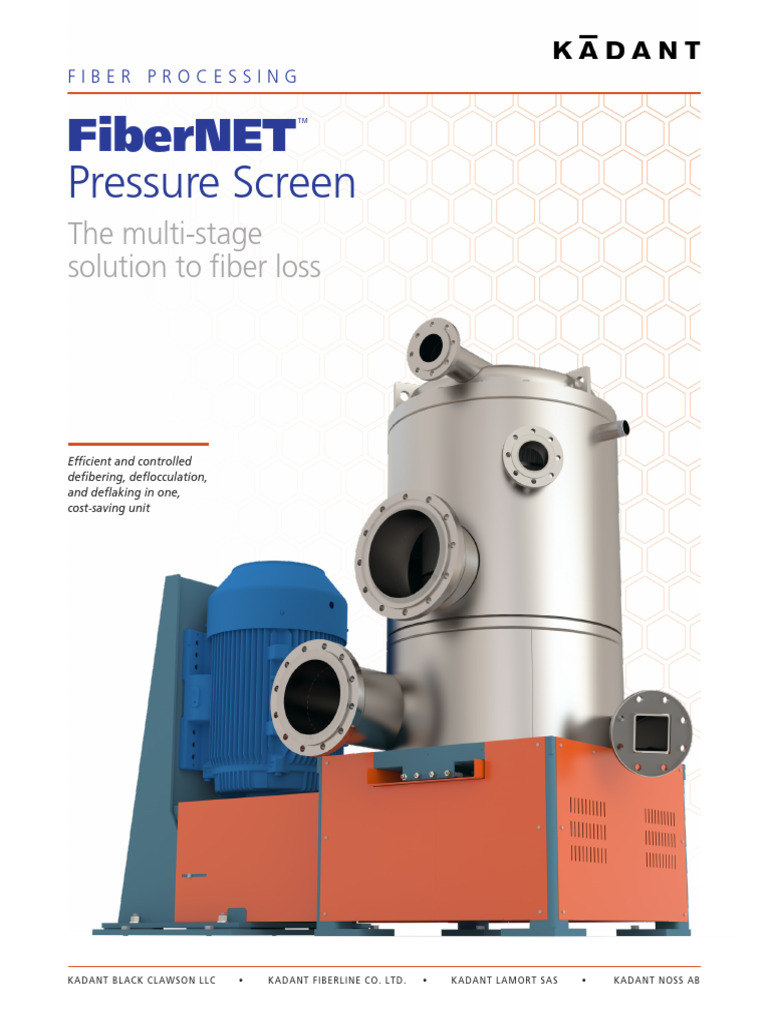 FiberNET Pressure Screen | PDF | Pump | Secondary Sector Of The Economy