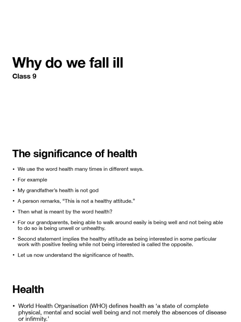 Why Do We Fall Ill | Download Free PDF | Diseases And Disorders ...