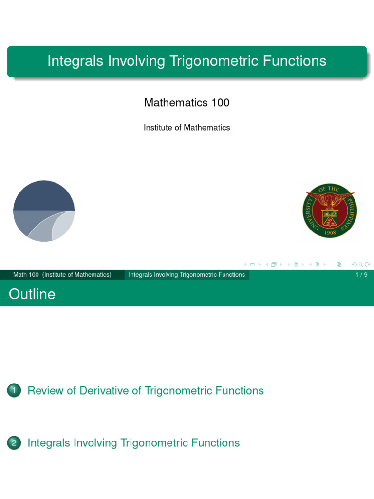L21 Trigonometric Functions | Download Free PDF | Trigonometric Functions | Integral