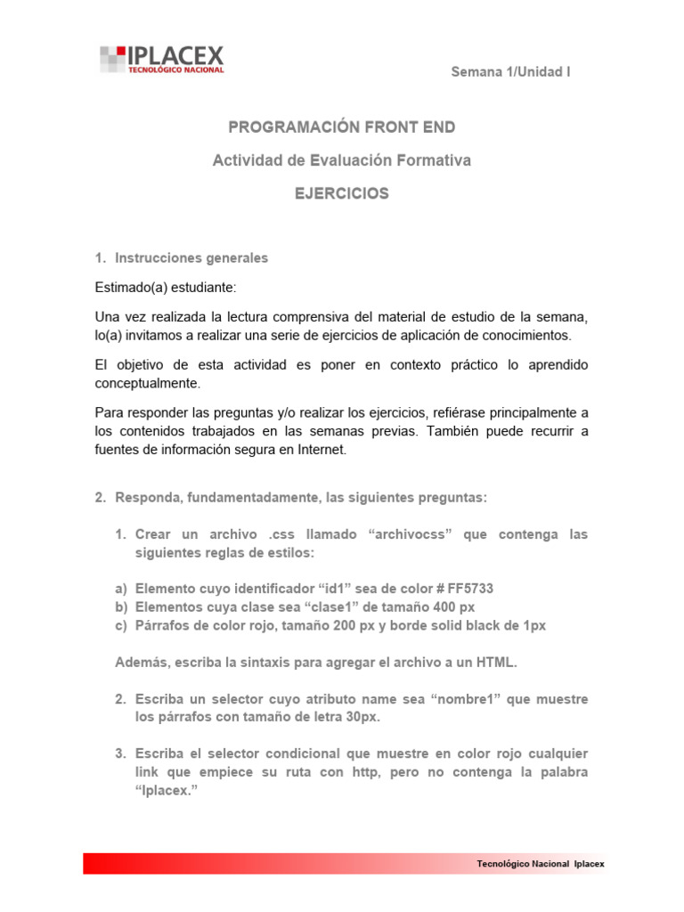 Ejercicio 1 Semana1 | PDF | Desarrollo web | Ingeniería de software