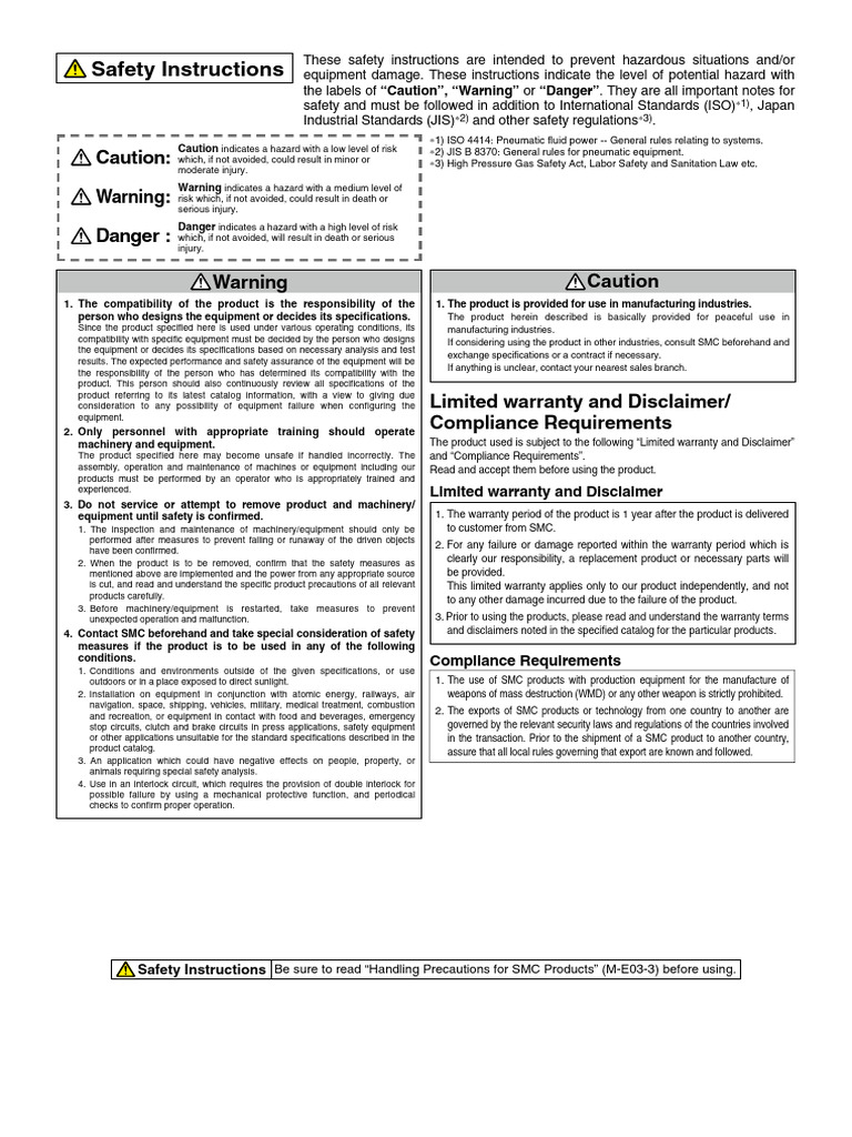 Safety Instructions: Caution: Warning: Danger | PDF | Safety | Hazards