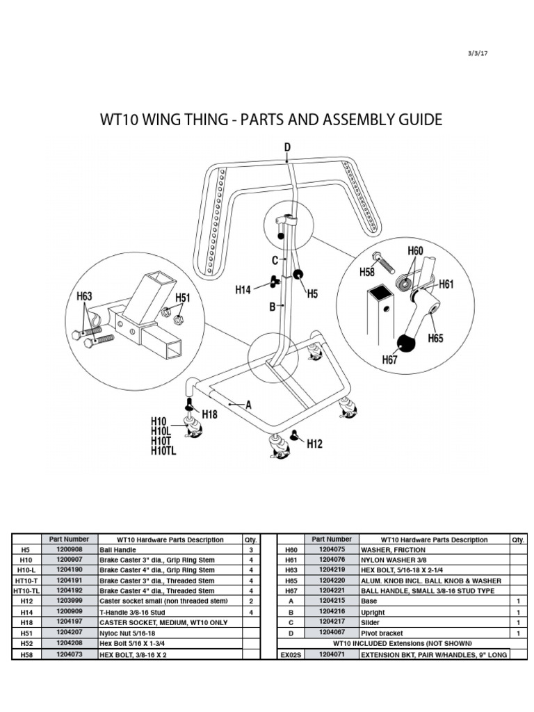 WT10 Wing Thing Parts and Assembly Guide | PDF