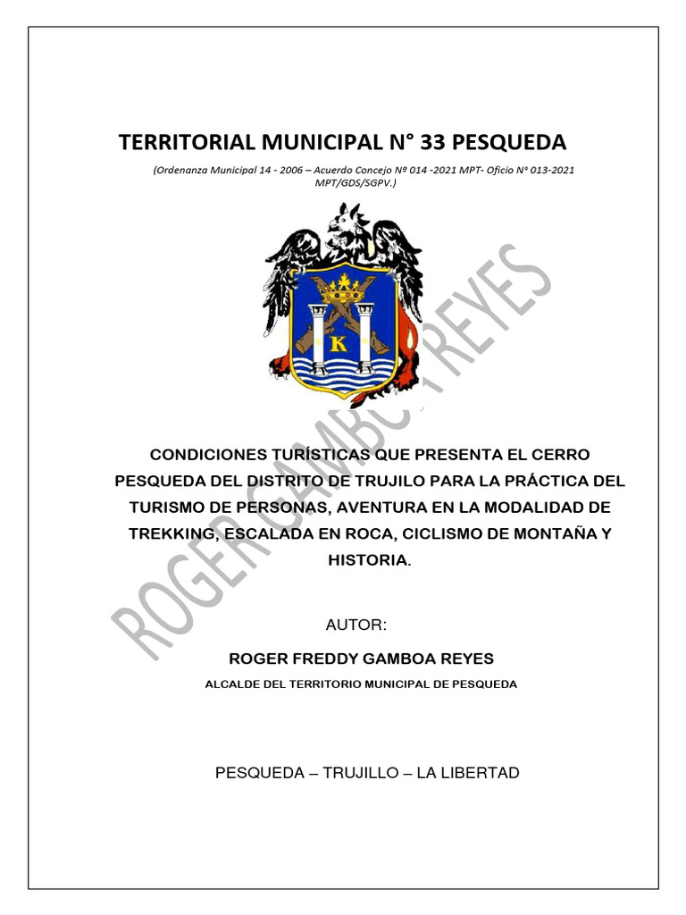 Condiciones Turísticas del Cerro Pesqueda | PDF | Turismo | Metodología ...