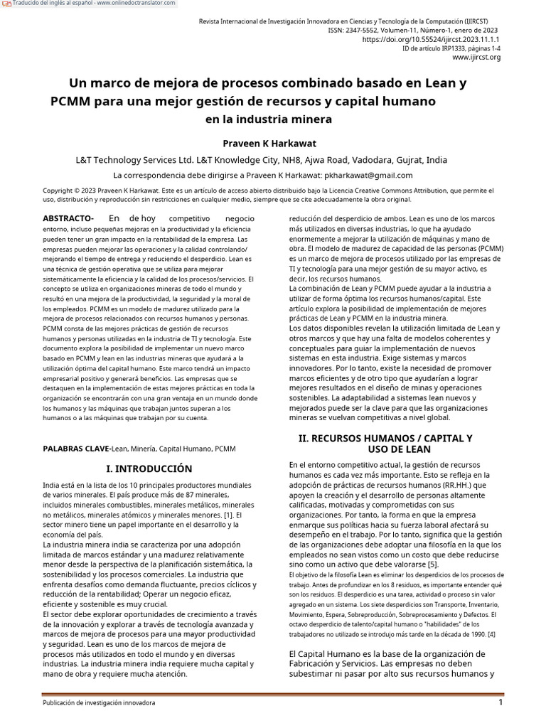 1 A Combined Lean and PCMM Based Process Improvement Framework For Better Human Capital Resource ...