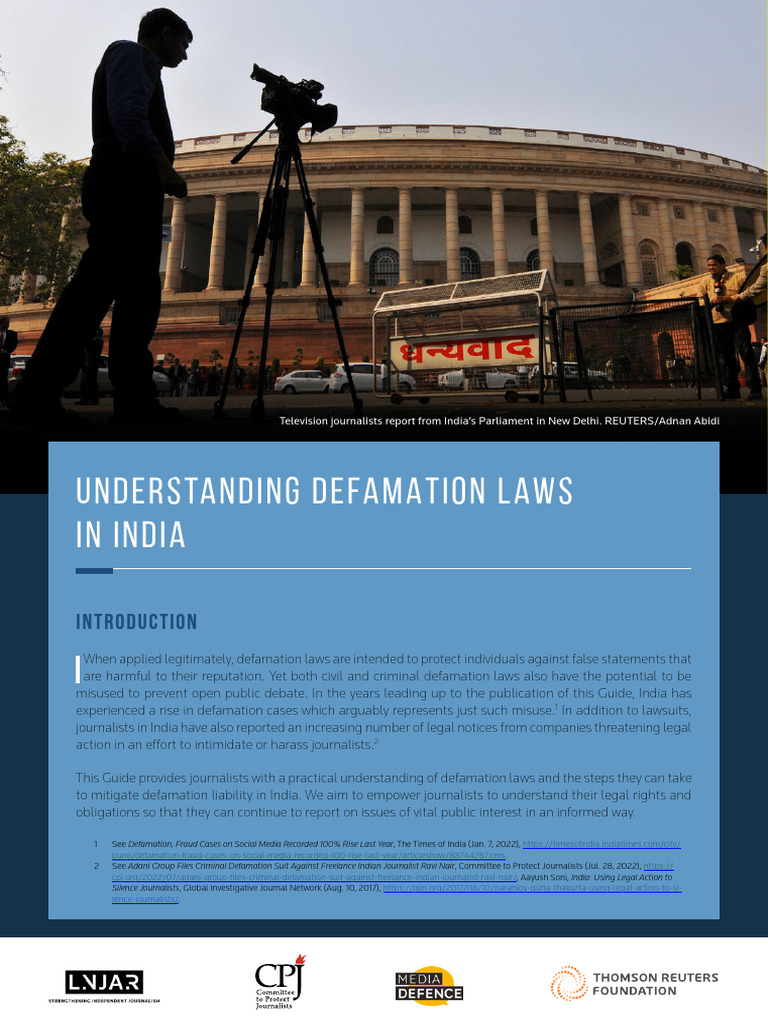 TRF KYRGs Defamation Laws India NOV2023+V2 | PDF | Defamation | Lawsuit