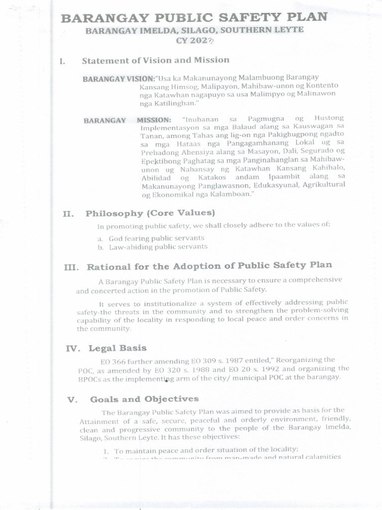 Barangay-Public-Safety-Plan | PDF