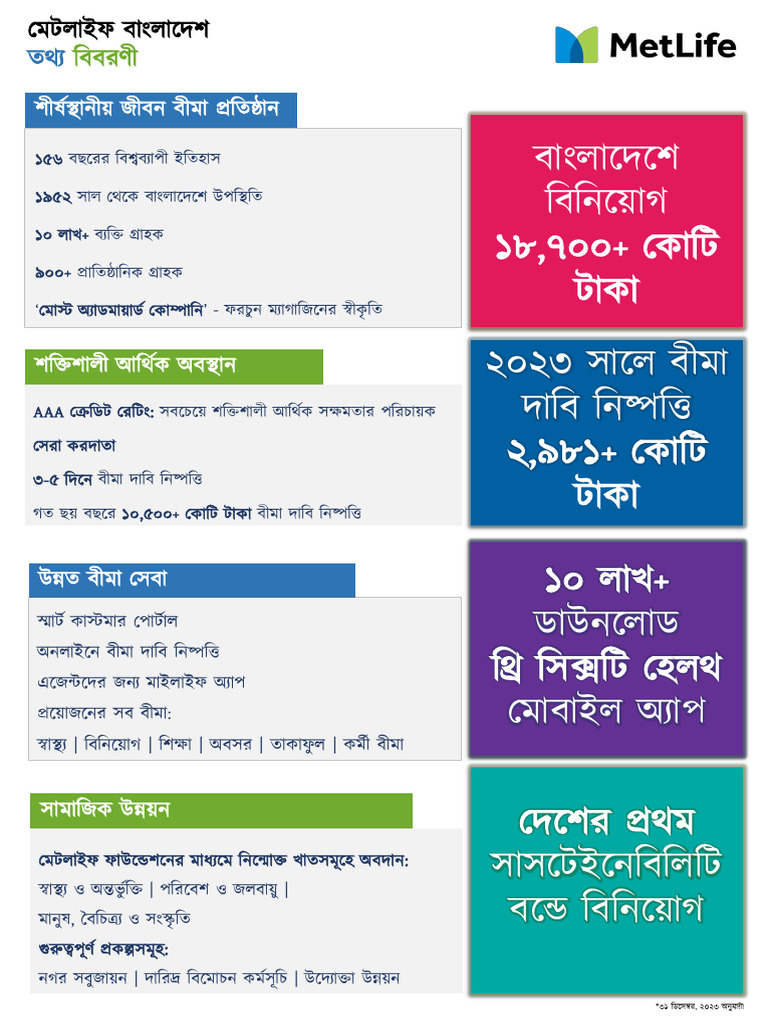 MetLife Fact Sheet 2024 BN&En | PDF