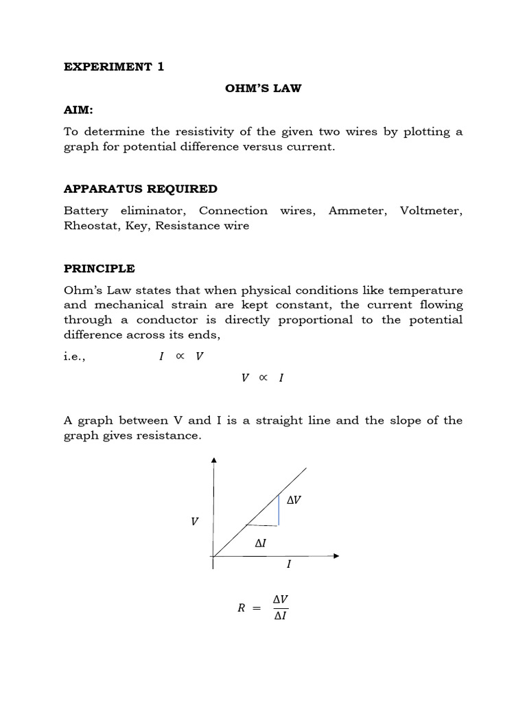 1-ohm's law | Download Free PDF | Electrical Resistance And Conductance ...