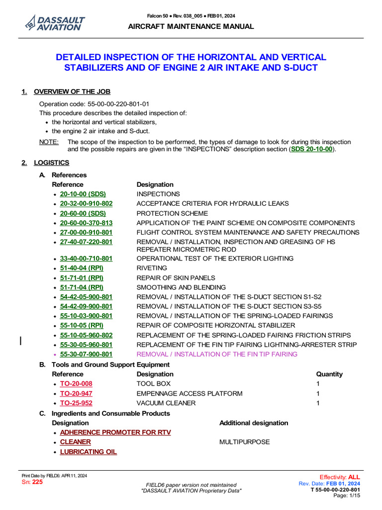 T 55-00-00-220-801-Detailed Inspection of The Horizontal and Vertical ...