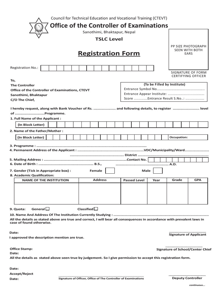 Registration Form | PDF