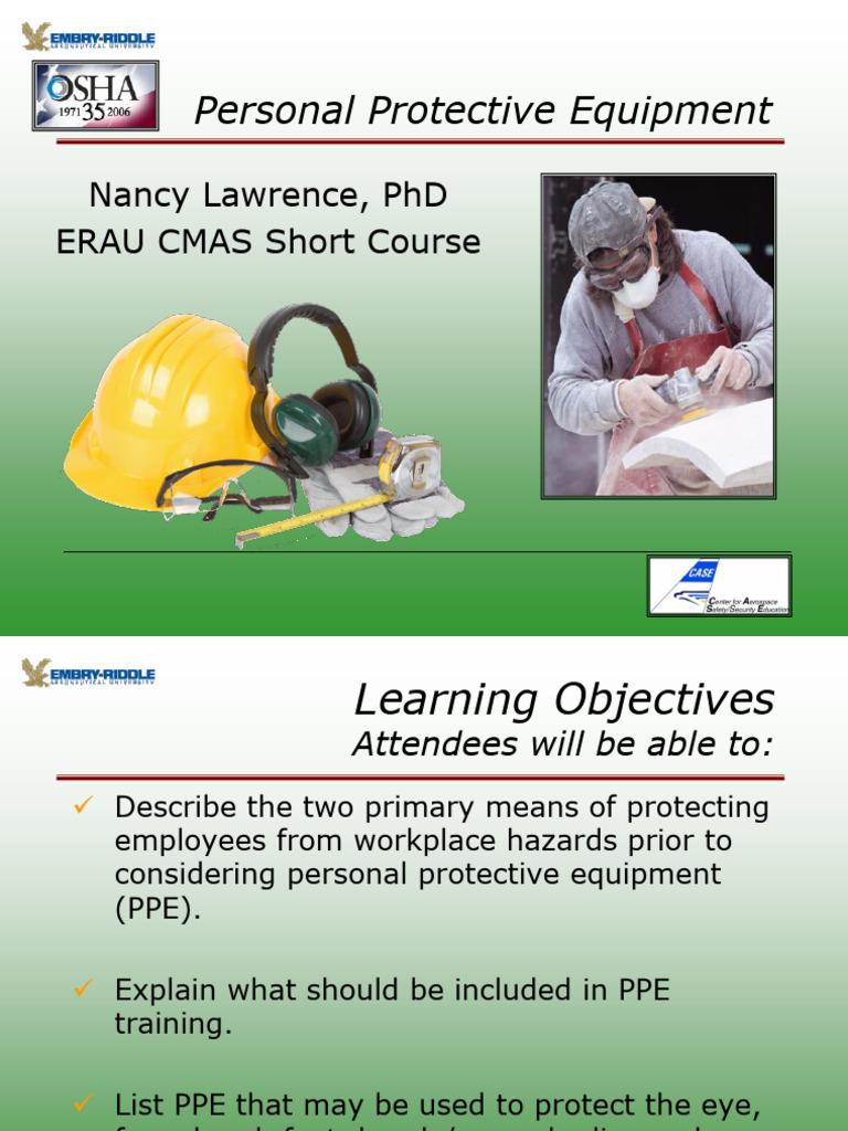 PPE Training and Equipment Overview | PDF | Personal Protective ...