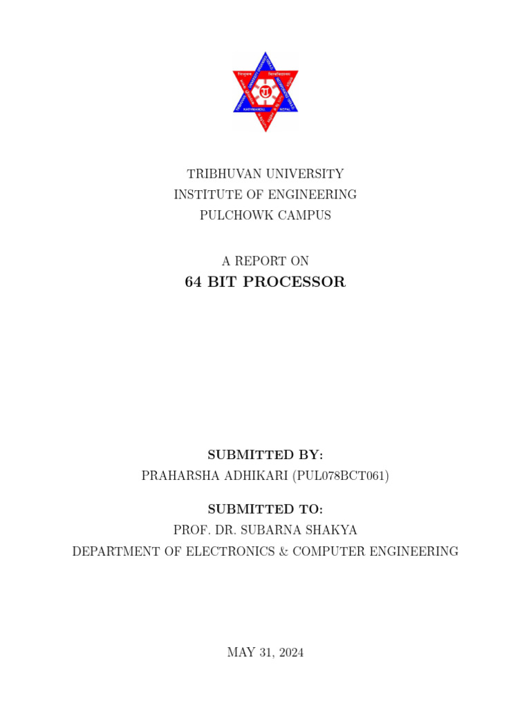 64 Bit Processor Report | PDF | Cpu Cache | Central Processing Unit