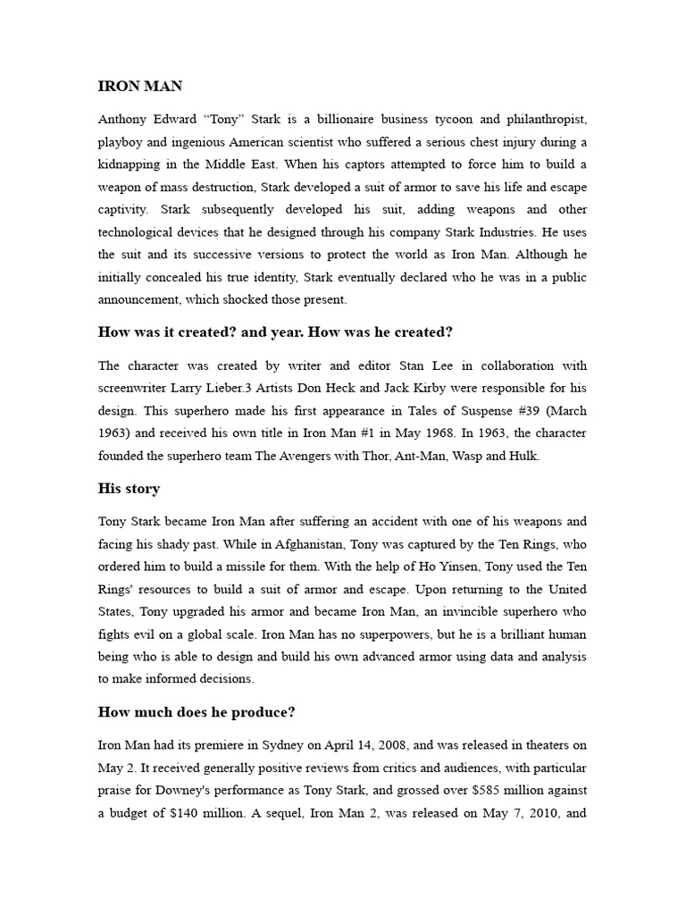 IRON MAN | PDF | Marvel Comics