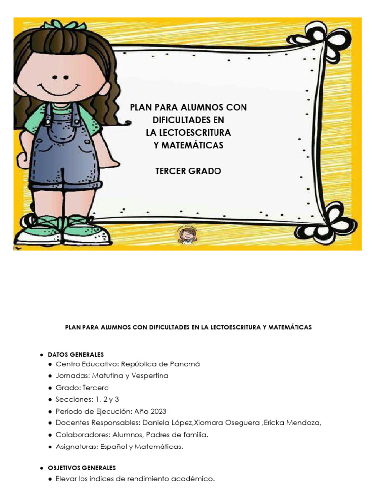 Plan de Mejora | PDF | Enseñando | Aprendizaje