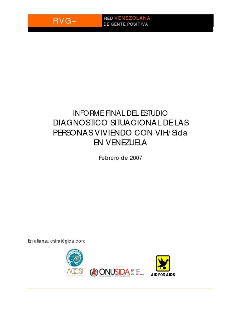 Informe Diagnostico Situacional de PVV en Venezuela 2007 | PDF | VIH / SIDA | VIH
