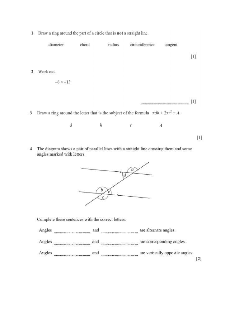 year 8 end term maths practise | PDF