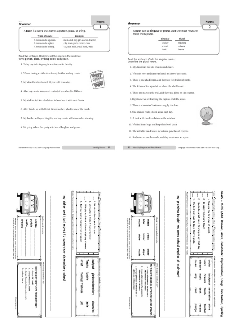 Language Basics for 4th Graders | PDF | Plural | Noun