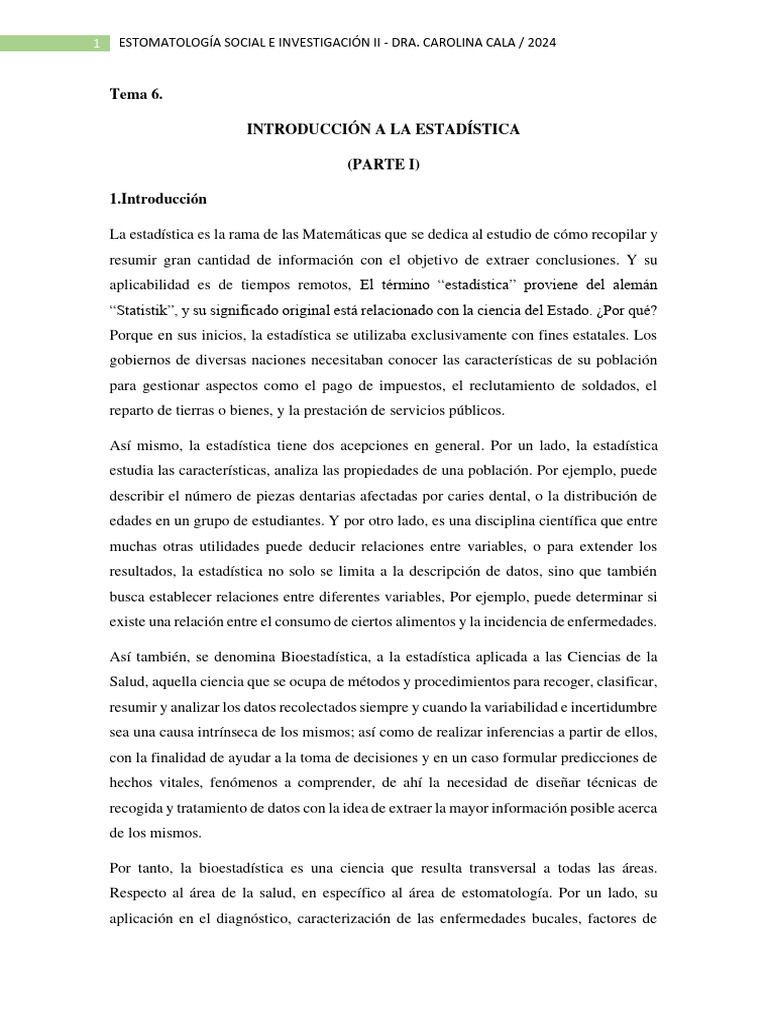 introducción 2 | Descargar gratis PDF | Estadísticas | Odontología