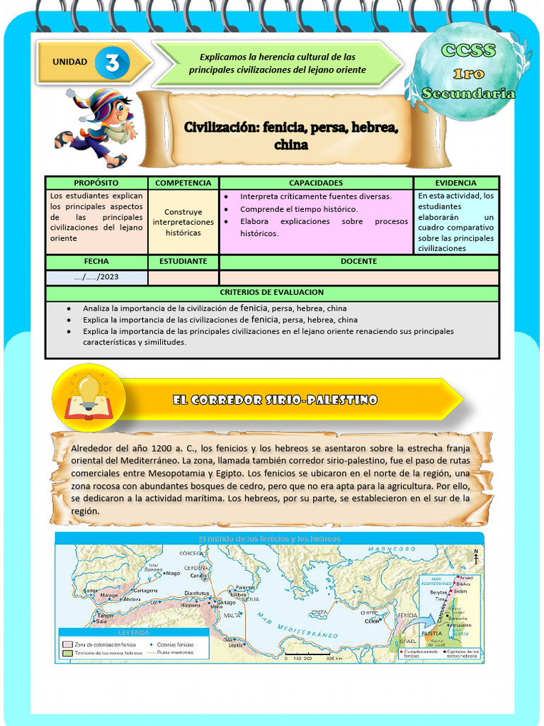 Ficha de Actividad CCSS 1°-Semana 5 | PDF | Imperio aqueménida | Fenicia