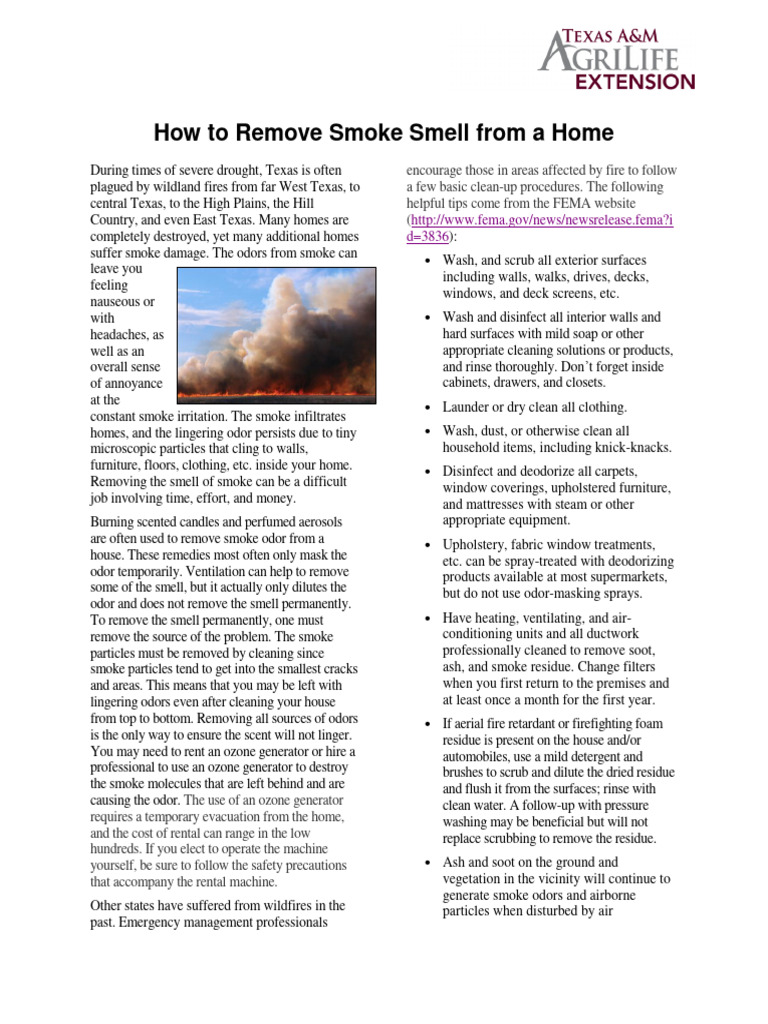 How To Remove Smoke Smell From A Home | PDF | Smoke | Odor