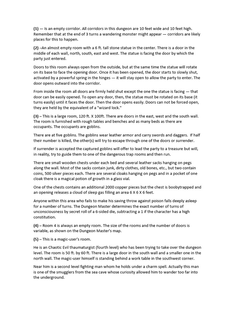Sample Dungeon | PDF | Door