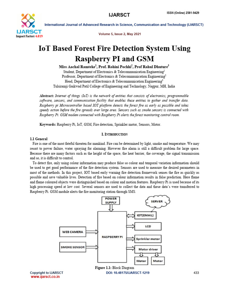 Paper 1219 | PDF | Internet Of Things | Fires