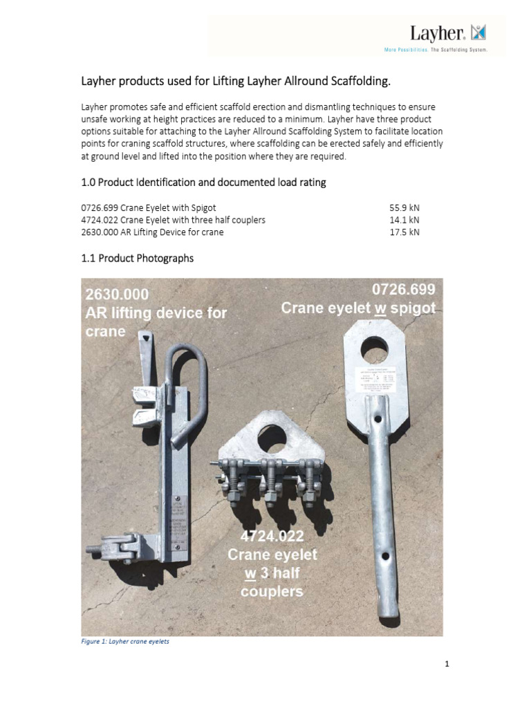 Layher Crane Eyelet Installation and Use - v4 | Download Free PDF ...