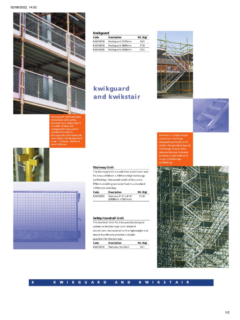 KwikStage Scaffold Technical brochure | PDF