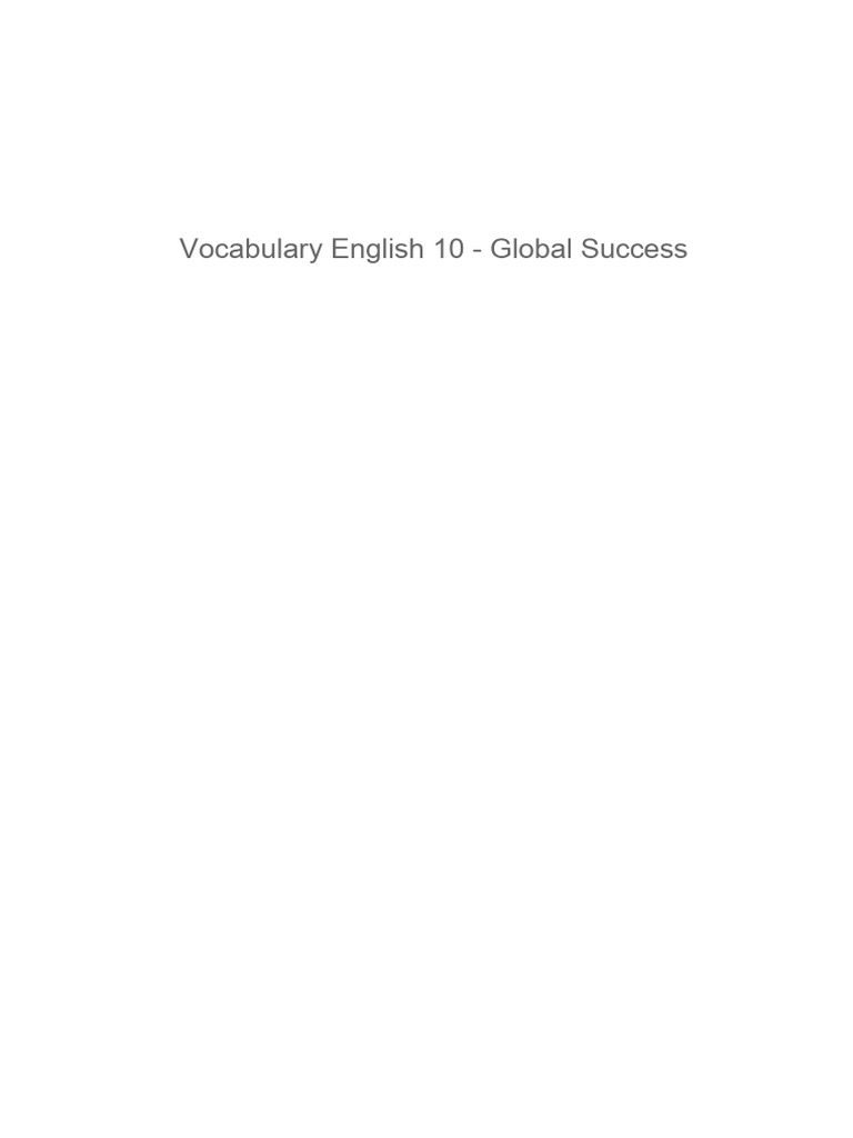 Vocabulary English 10 Global Success | PDF