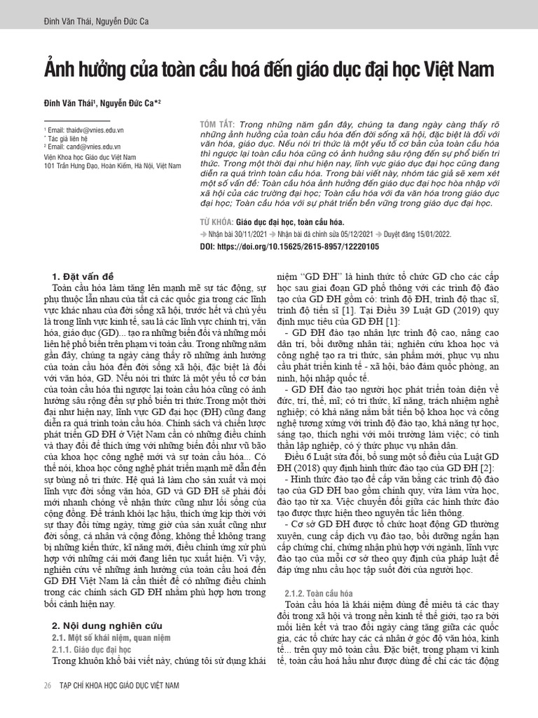 Giao Duc Quoc Te Va Viet Nam | PDF