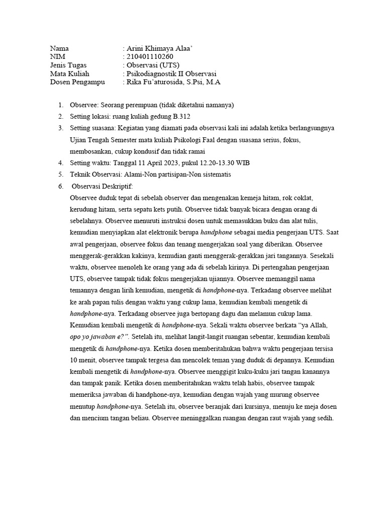 Arini Khimaya A - UTS PD II | PDF