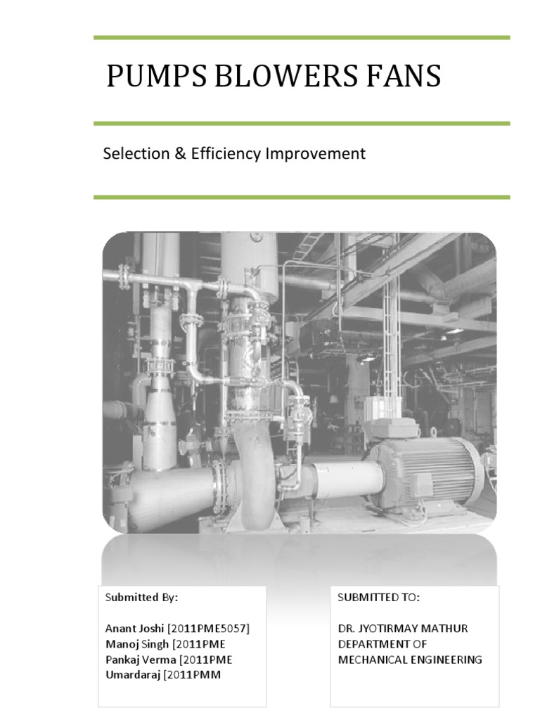 Pumps Fans Blowers | PDF | Pump | Mechanical Fan