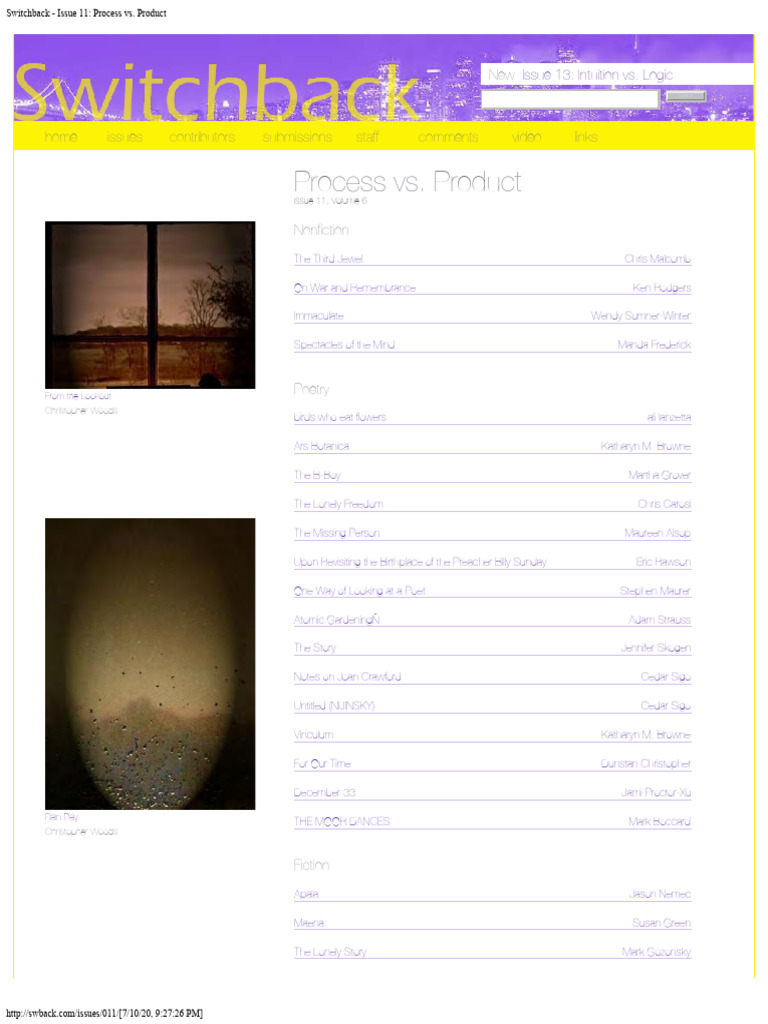 Switchback Issue 11: Process vs. Product | PDF
