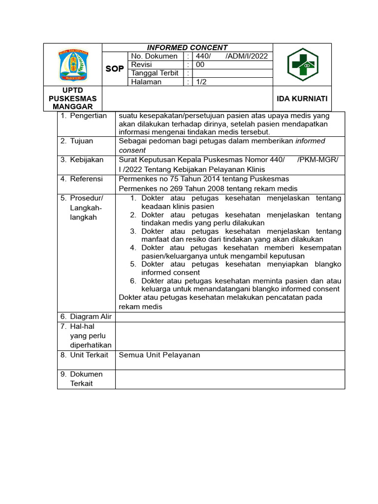 3.1.1. Sop Informed Concent | PDF