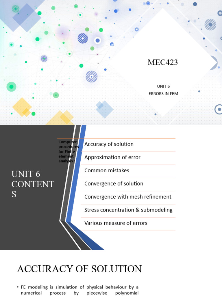 MEC423 PPTunir 6 | PDF | Finite Element Method | Applied And Interdisciplinary Physics