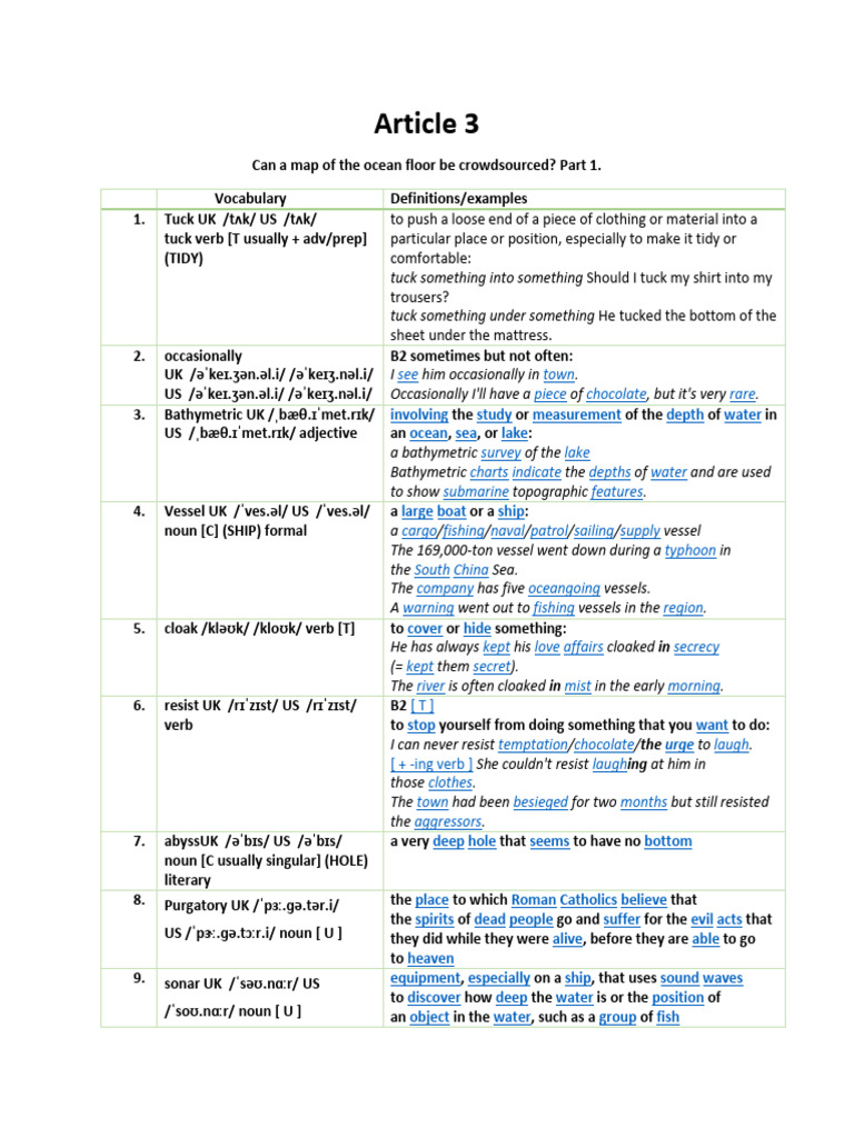 articles-3.docx | PDF | Ships | Verb